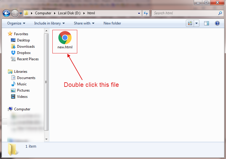 Creating and Executing an HTML file